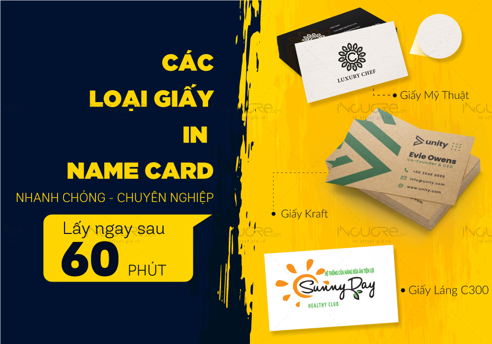 Bảng giá in nhanh name card - tờ rơi - card nhựa lấy ngay